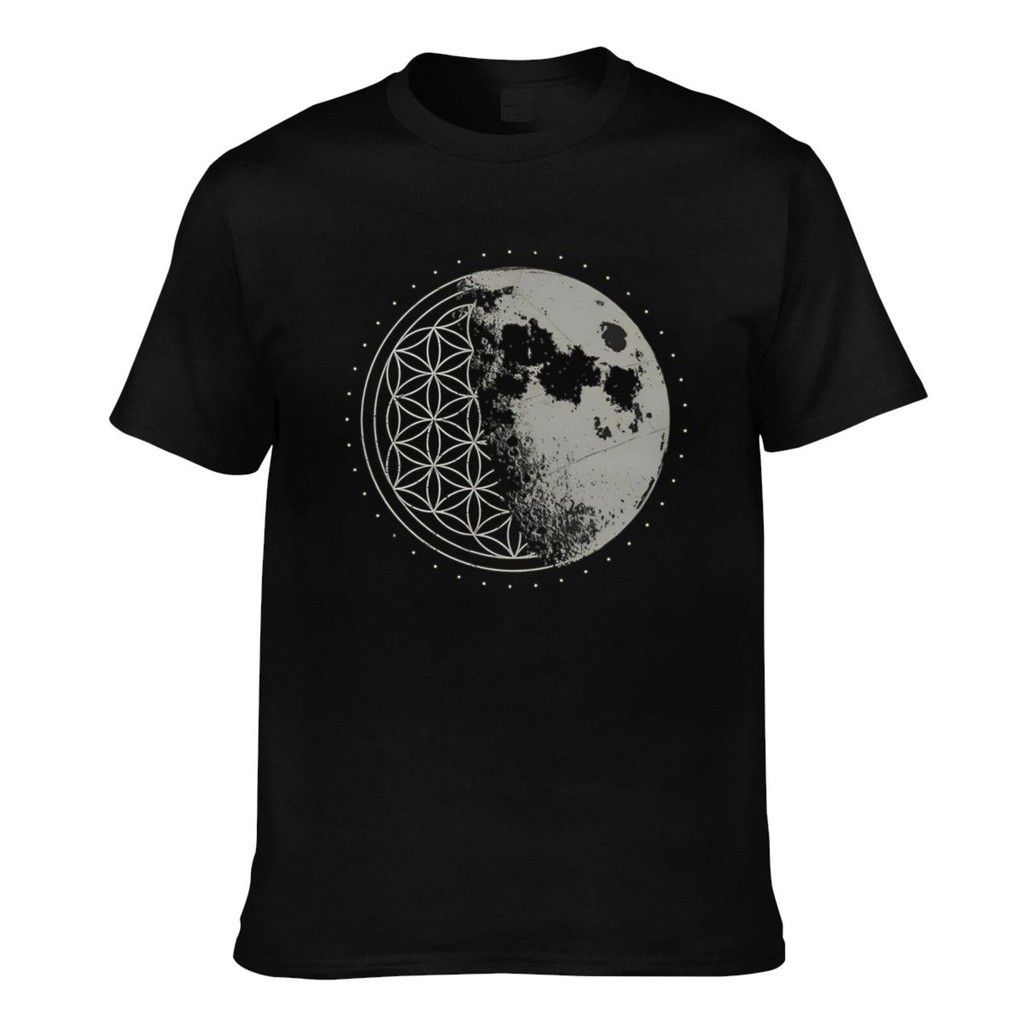 Sacred Geometry Moon Flower Of Life Psychedelic Goa Lsd Dmt Mens Casual ...