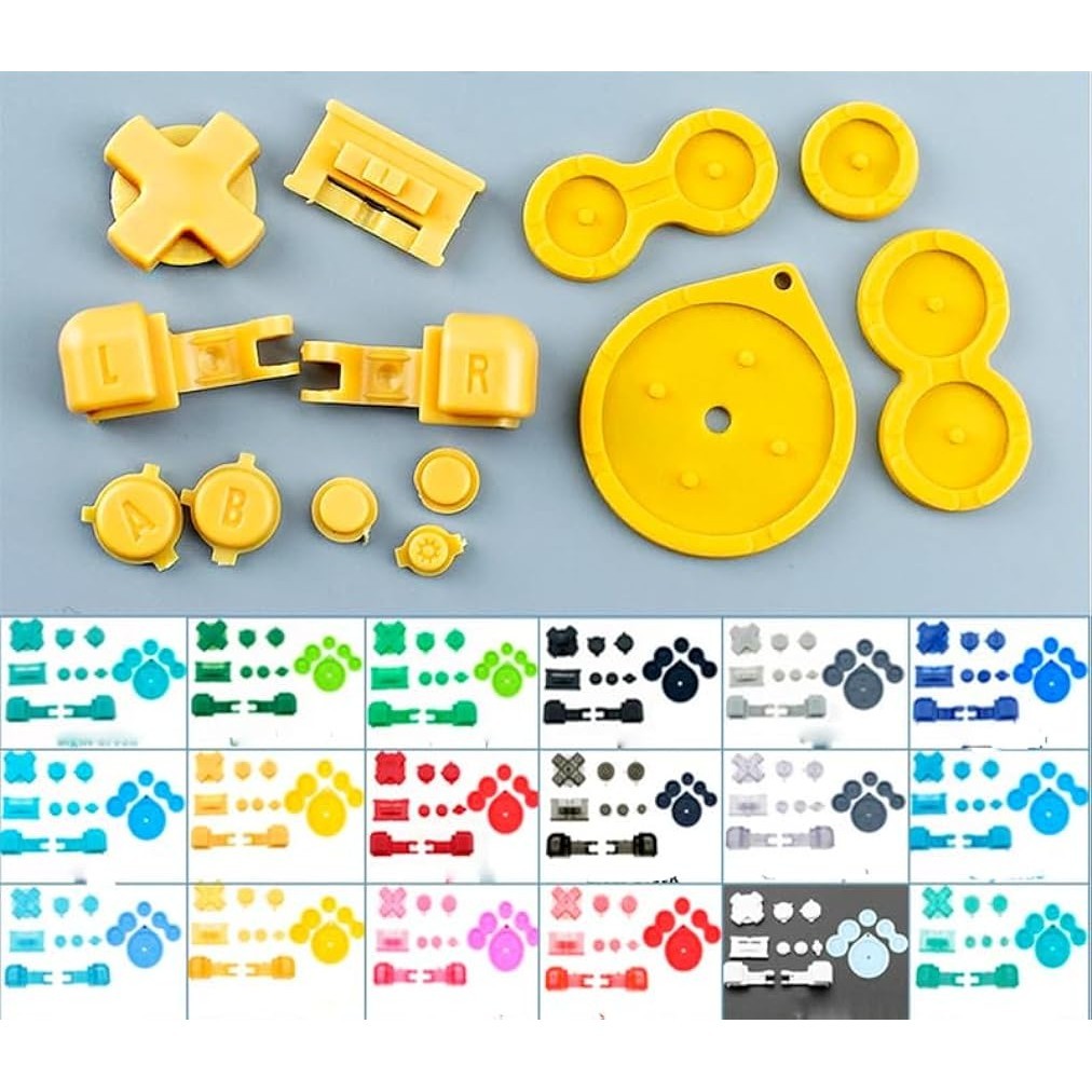 NSLikey Colorful Button Keys Rubber Set GBA SP Console Full Set Buttons ...