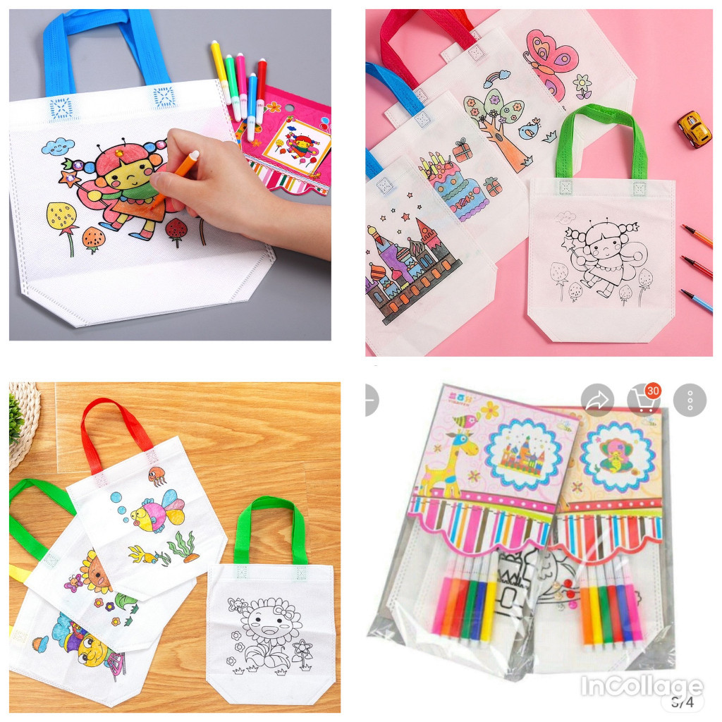 Combo of 10 coloring pages (10 different designs, each bag comes with 6 ...