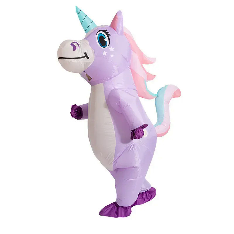 Purple Unicorn Inflatable Costume Adult Kids Rainbow Halloween Costumes ...