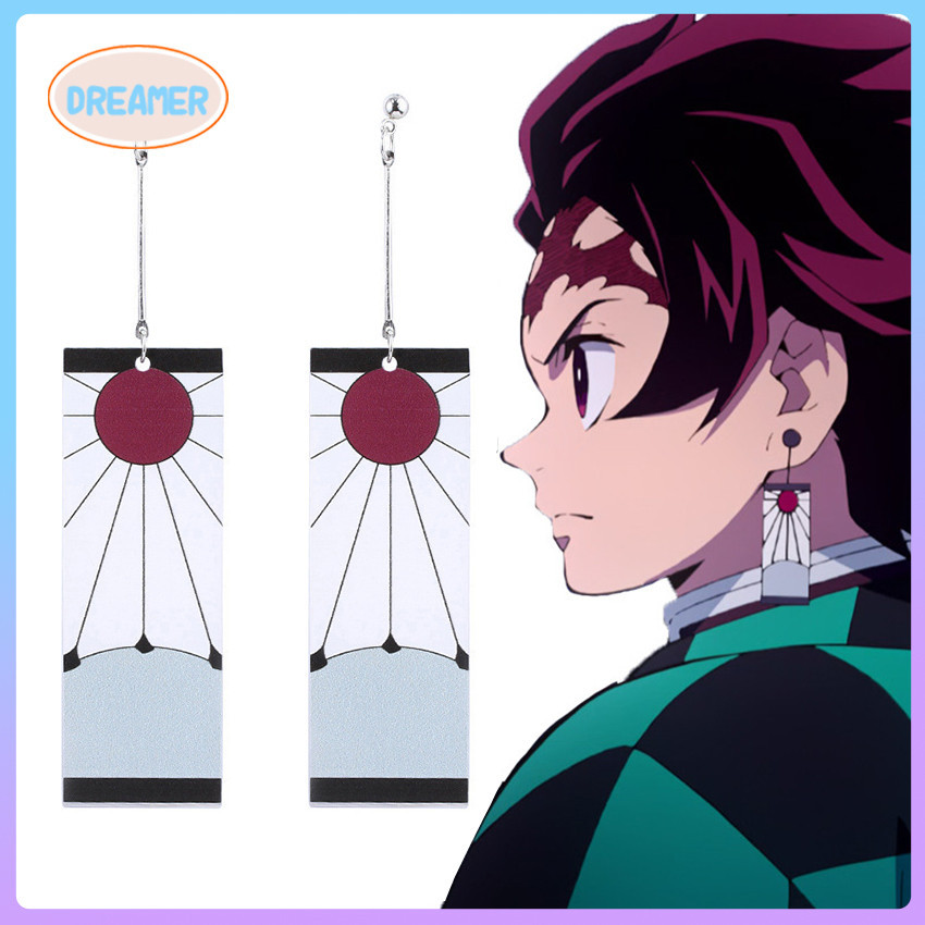 Anime Demon Slayer Merch Long Earrings Cosplay Jewelry Accessories ...