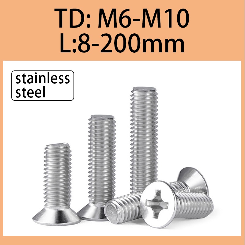 304 stainless steel cross countersunk screw extension screw Flat head ...