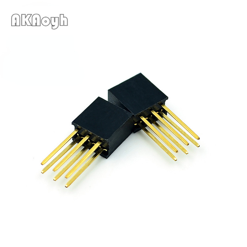 Extended Female Header 2 * 3pin 2.54MM Pitch Pin Length 11mm Double Row ...