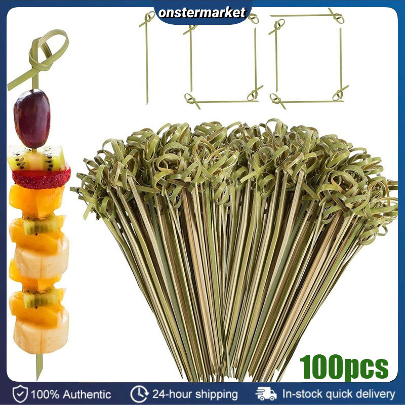 100pcs Disposable Bamboo Knot Stick String Cocktail Party Selection ...