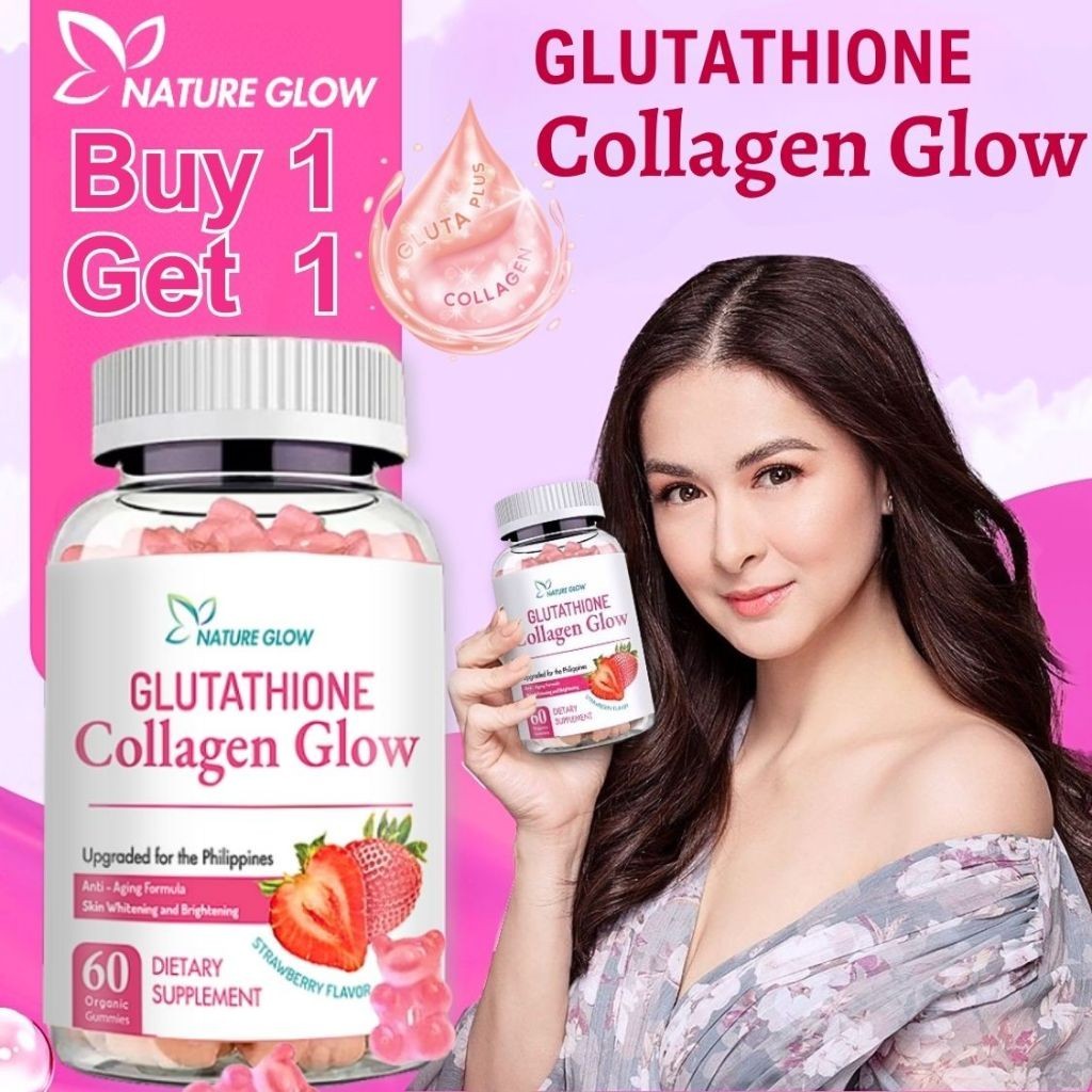 NATURE GLOW Glutathione Collagen Glow Gummies Anti-Aging Whitening Skin ...