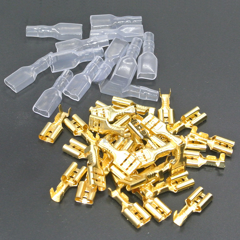 24 hours delivery 135Pcs 2.8mm 4.8mm 6.3mm Female Spade Crimp Terminals ...