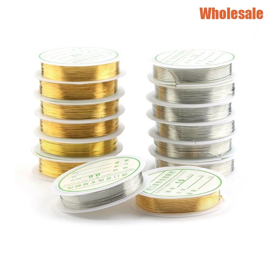 0.2-1mm Metal Rope Gold Silver Plated Beading Cord Thread Wire String ...