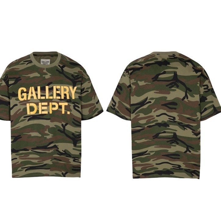 Camouflage short sleeved Gallery Dept first generation basic letter ...