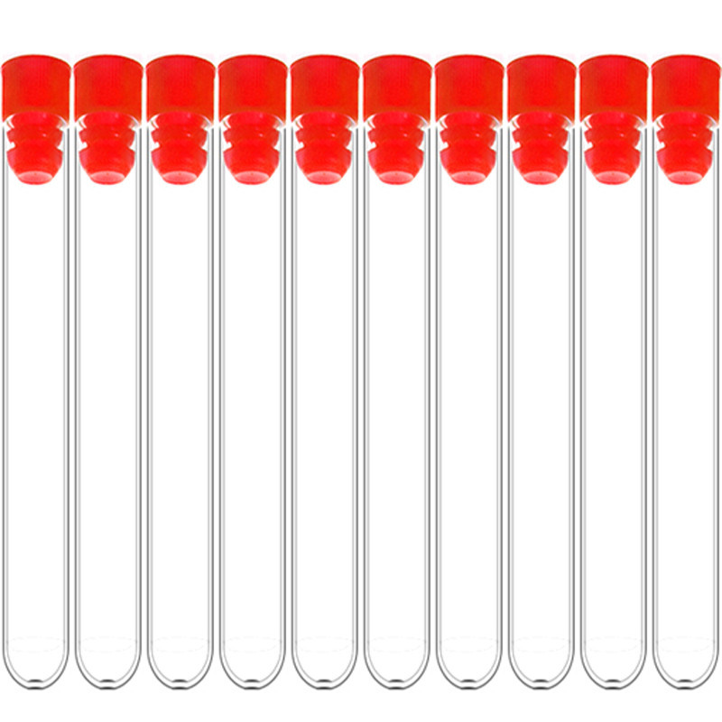15x150mm Transparent Plastic Test Tube Small Bottle Wing Shaped Plug ...