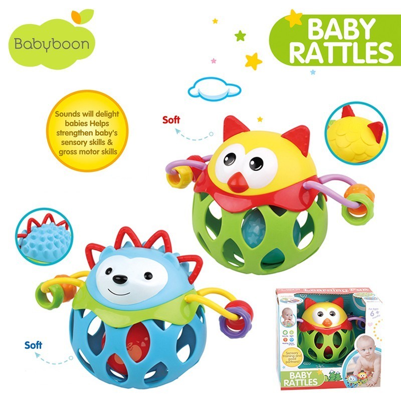 Project Baby Animal Rubber Roll Around baby rattle ball toy | Shopee ...
