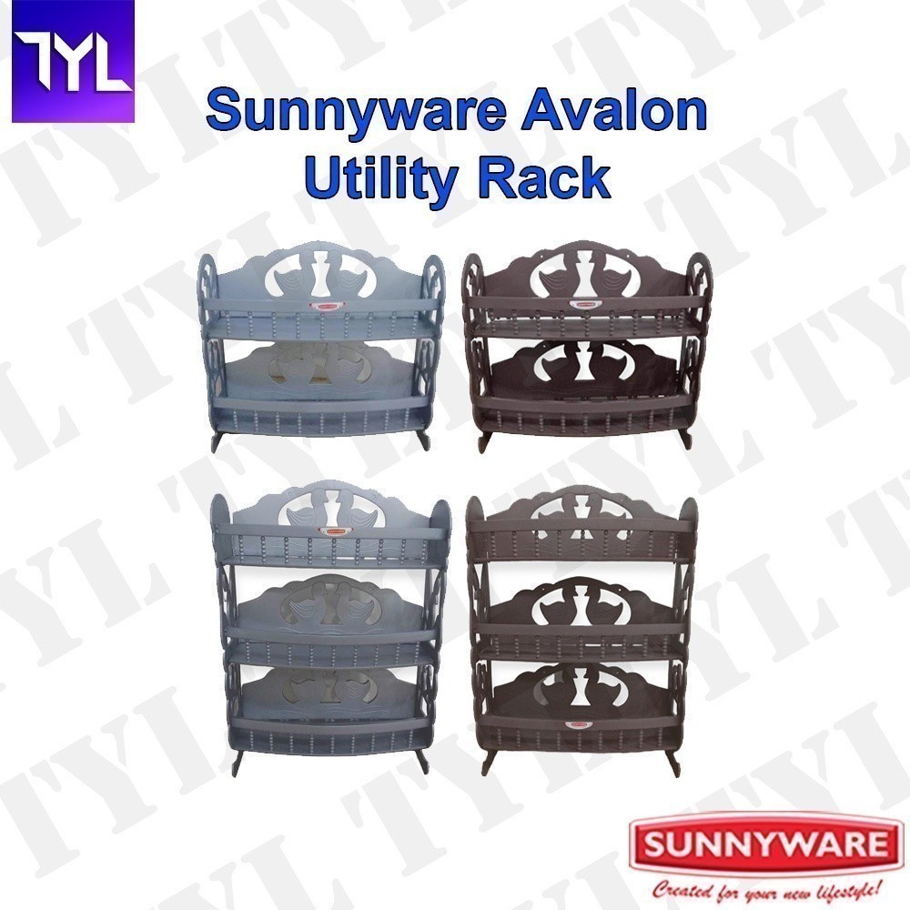 Sunnyware Avalon Utility Rack 2 Layer 3 Layer Brown Grey | Shopee ...