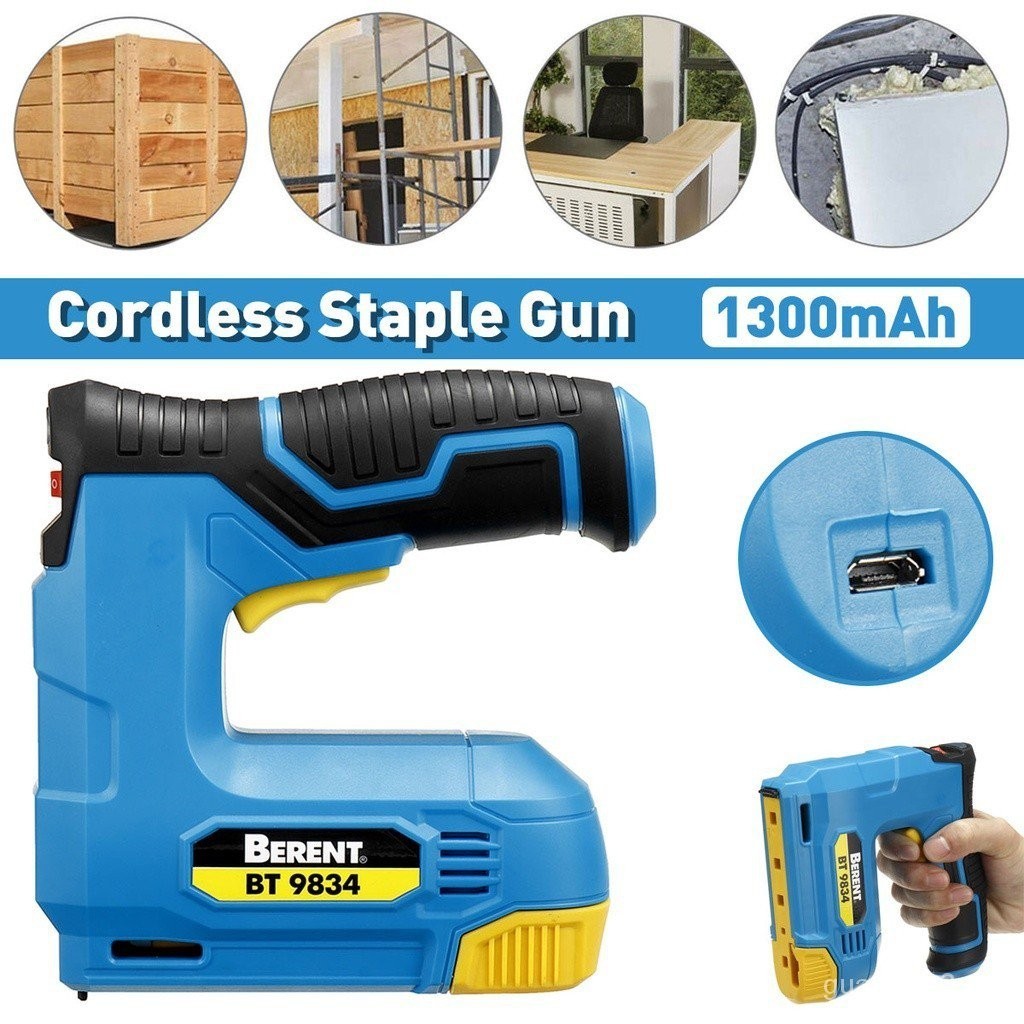 4V Stapler Cordless Electric Staple Gun Rechargeable Lithium Battery ...