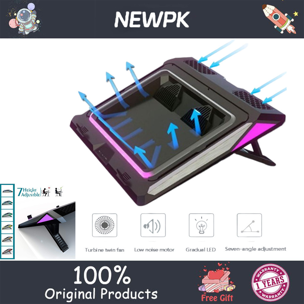 IETS GT300 RGB Gaming Laptop Cooler 4500RPM Laptop Fan Double Blower ...