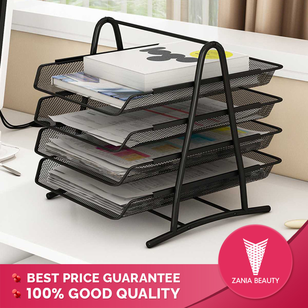 Zania Modern Desk File Organizer Document Paper Tray Magazine Case 4 ...
