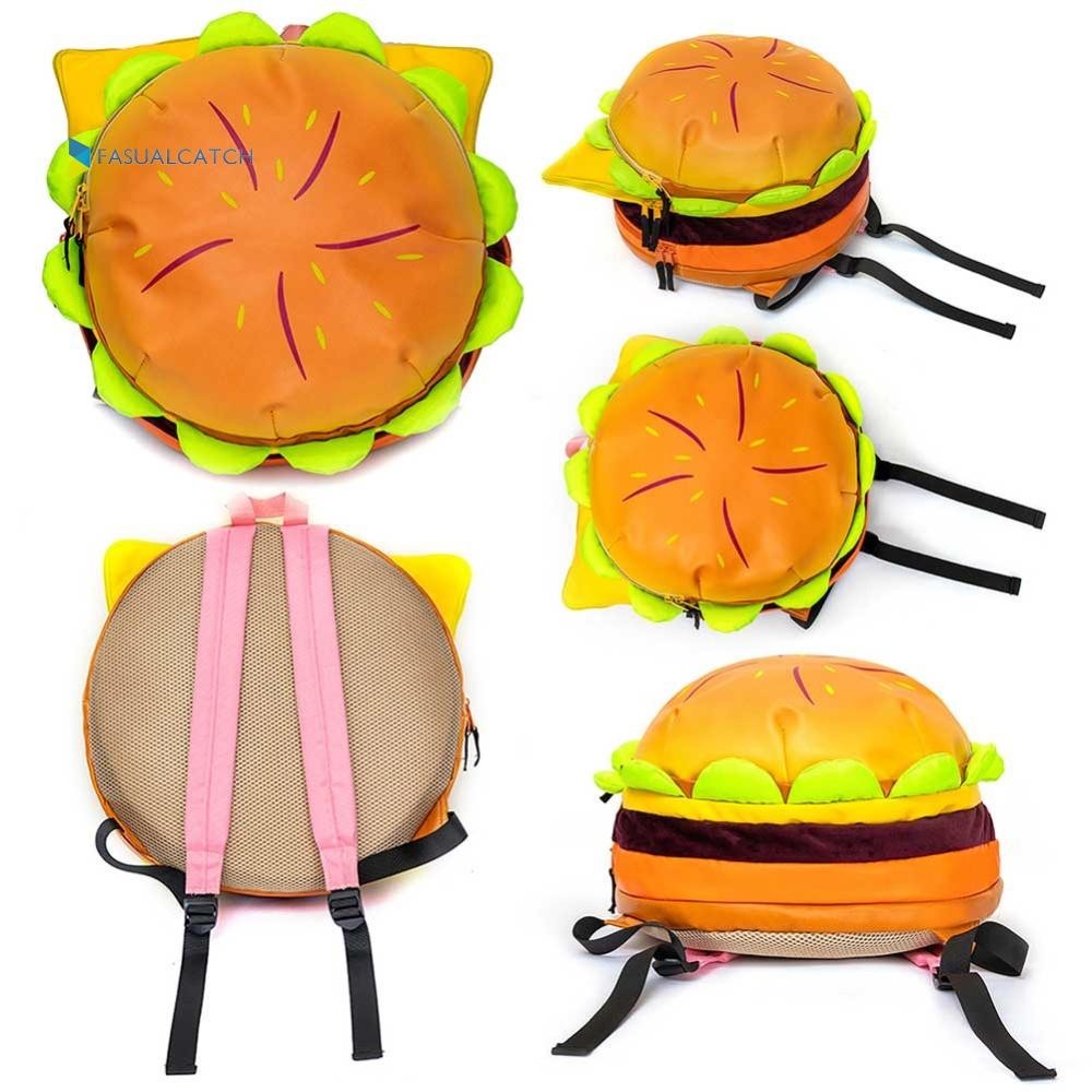 Novelty Cheeseburger Backpack Multi-Compartment Cartoon Burger Backpack ...