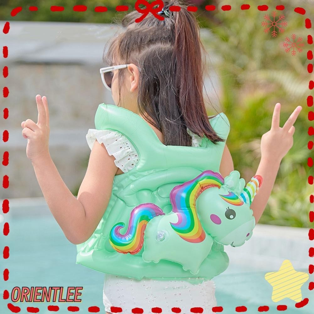 ORIENTLEE Children Learn Swimming Vest, Portable Cute Double Airbags ...