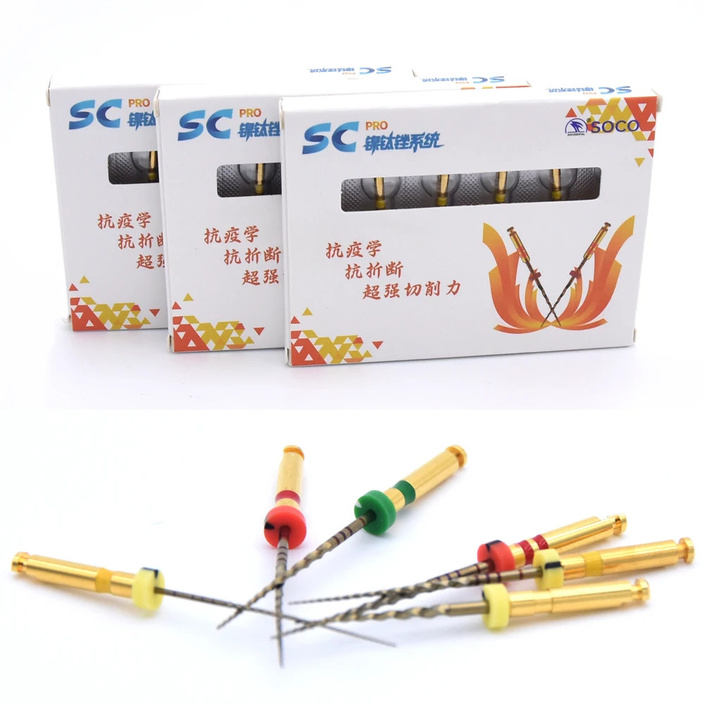 SOCO SC-PRO File Dental File Root Canal Taper Endodontic File Gold Heat ...