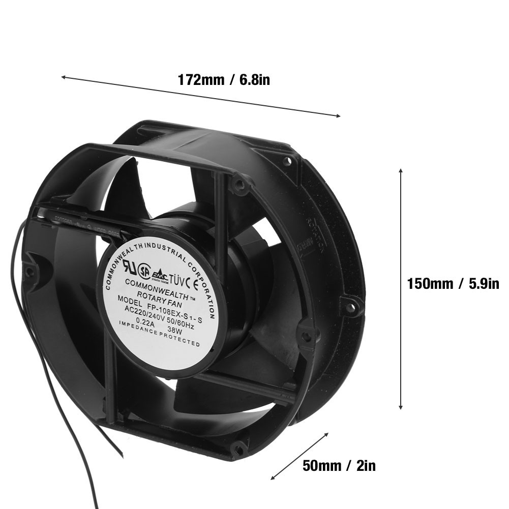 Maib FP-108EX S1-S AC Axial Fan AC220V 38W Oval Ball Bearings ...