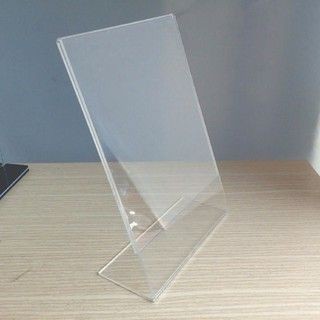 Vertical L-shaped stand, mica frame displaying information, mica Menu ...