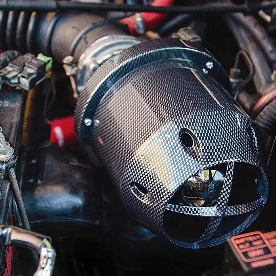 Automobile high-flow carbon fiber mushroom head modified air filter air ...