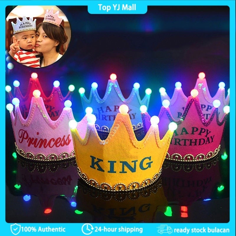 LED Birthday Crown Happy Birthday Hat LED Crown Headband Party Hat ...