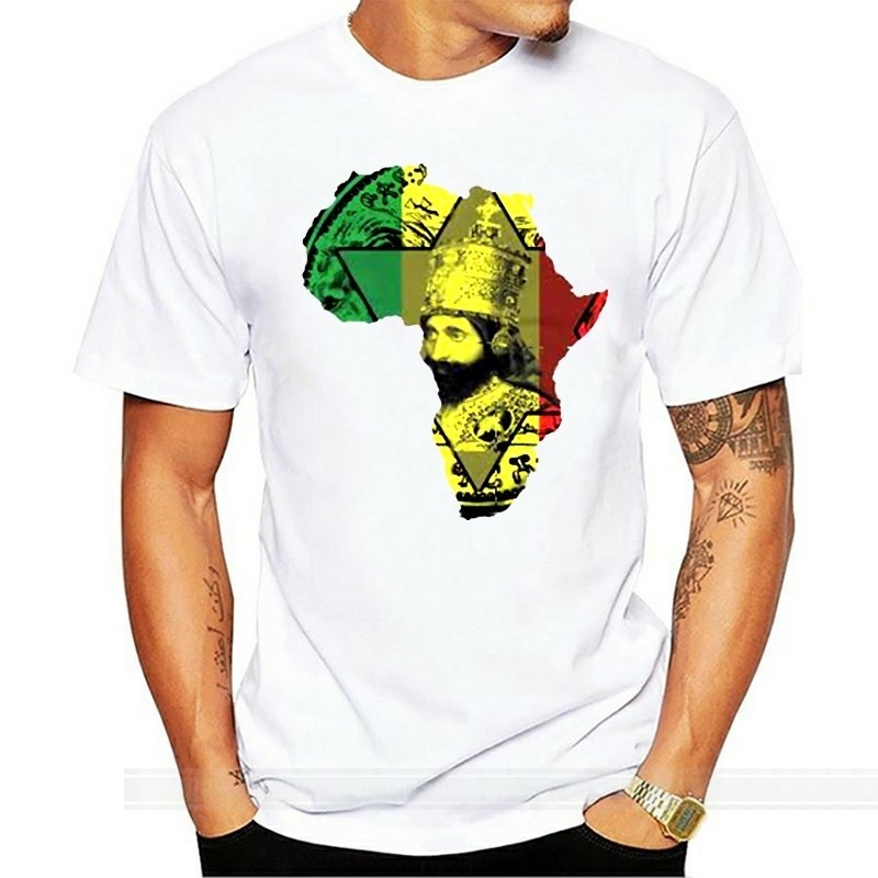 Reggae T-Shirt Haile Selassie Rastafarian Jamaican Ethiopian African ...