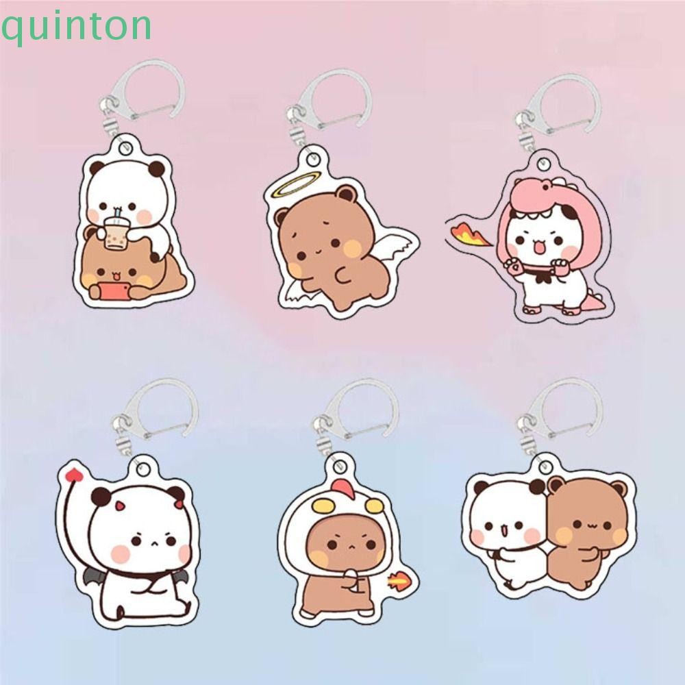 QUINTON Cartoon Bubu Dudu Key Chain, Acrylic Animal Bubu Dudu Keychains ...