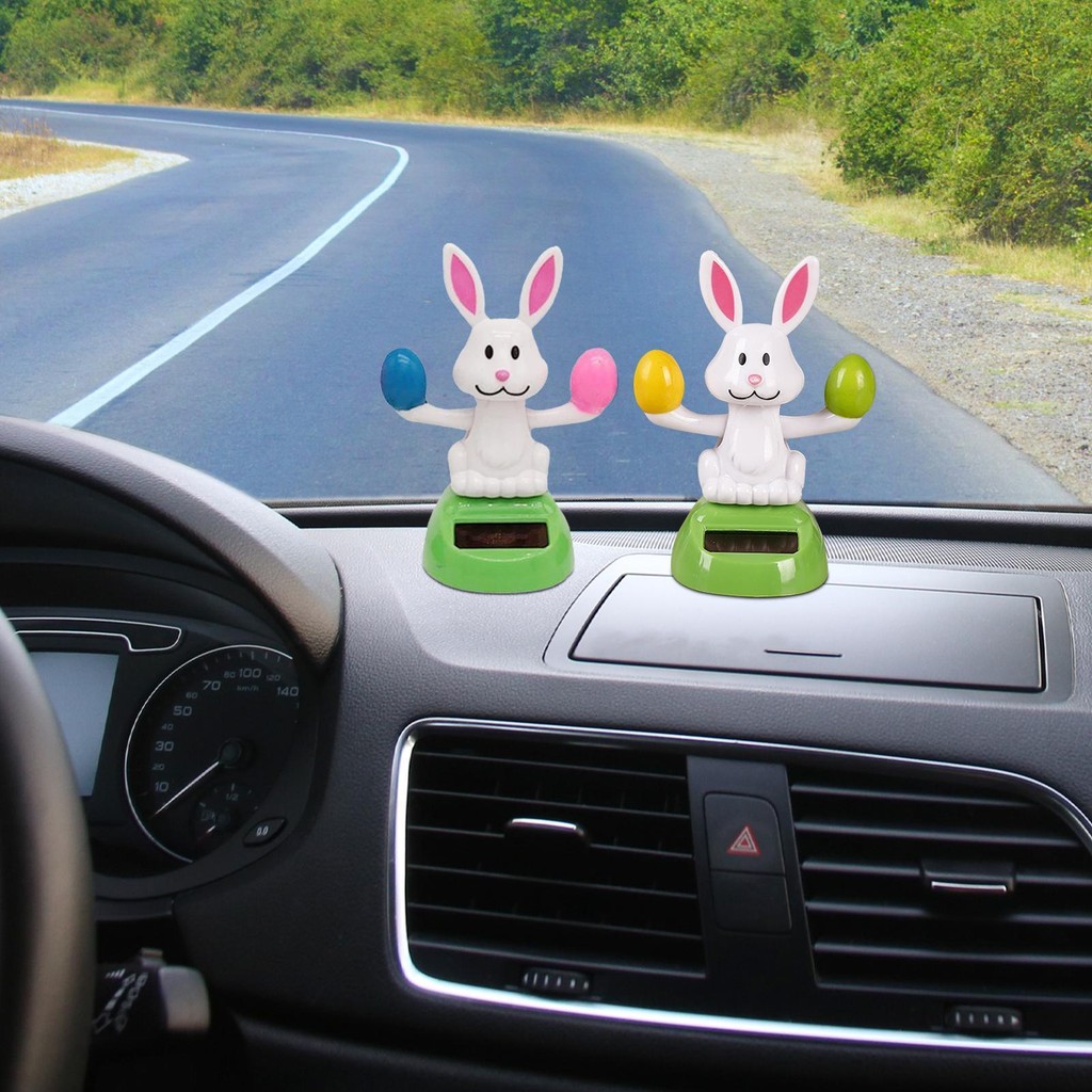 Solar Dancing Figures Solar Dancing Toys for Car Bunny Holding Eggs ...