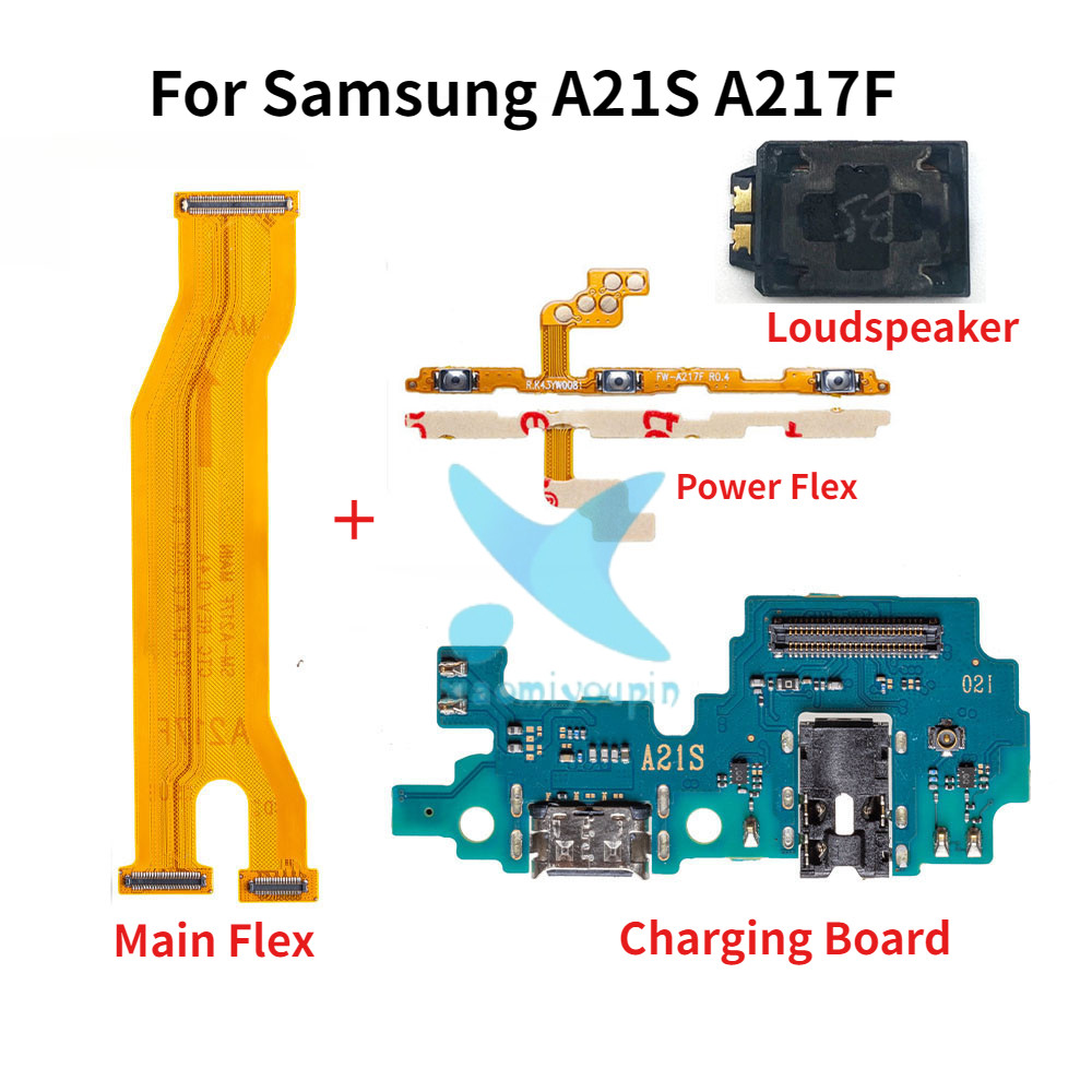 USB Charging Port Board For Samsung A21S SM-A217F Loudspeaker Buzzer Power Volume Motherboard ...