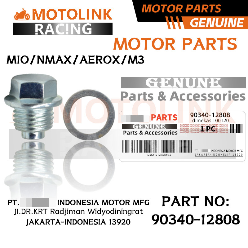Oil Drain Plug Bolt Magnet (with Free Wasser) 90340-12808 MIO/NMAX ...