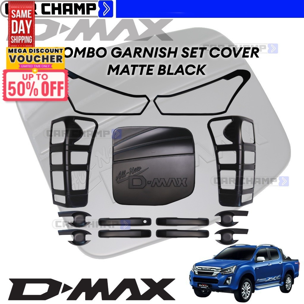 Isuzu DMAX D-MAX 2019 to 2020 Garnish Combo set cover Matte black V1 ...