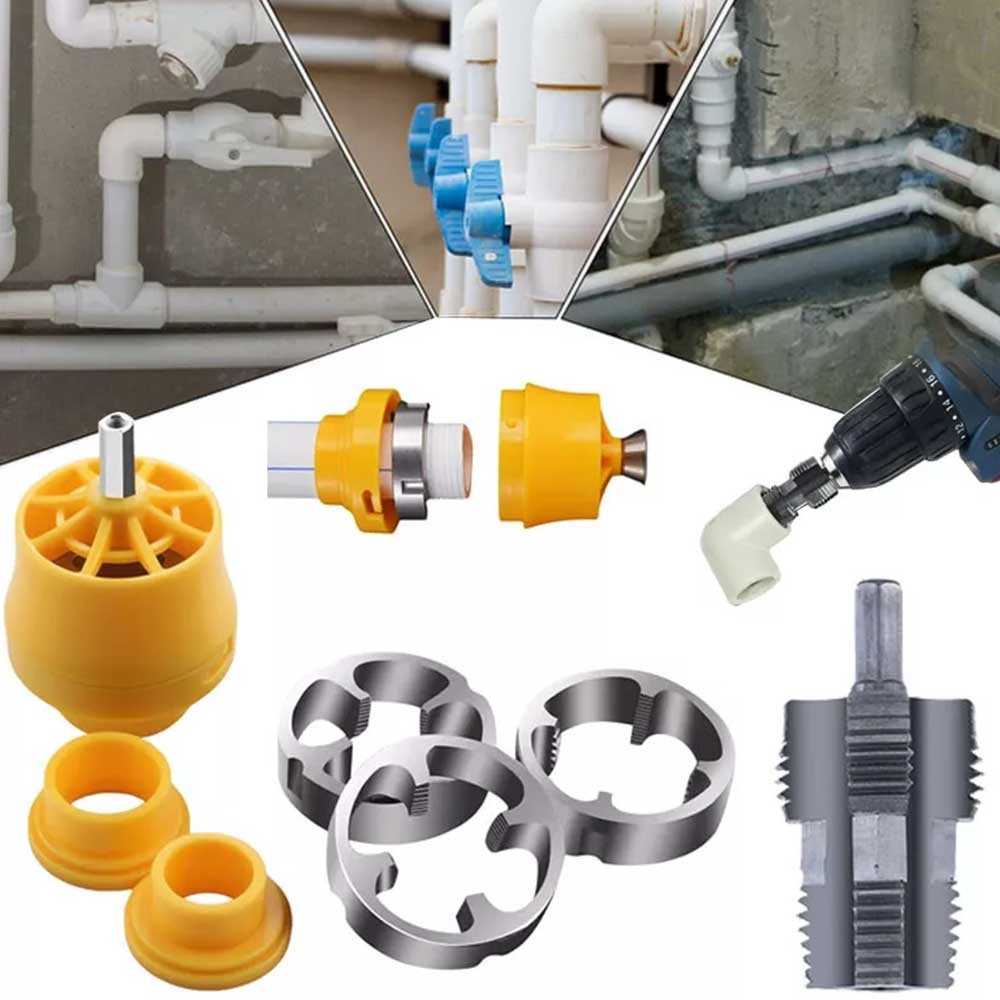 PVC Pipe Threader Kit with 1/2In 3/4 In 1 Inch Dies Pipe Threader Pipe ...