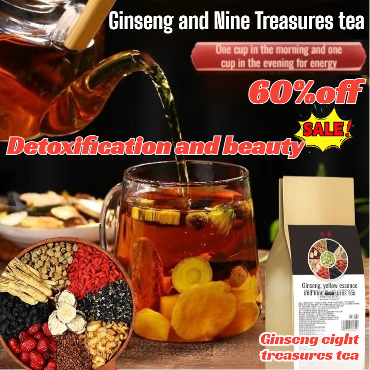 [Detoxification/Boost Energy]Ginseng and Nine Treasures Tea Red Dates ...
