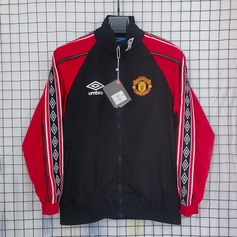 1998 Manchester United Retro Jacket Men's Waterproof Windbreaker ...