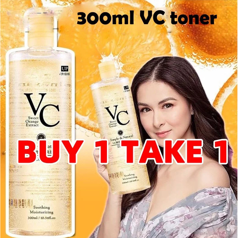 【BUY 1 TAKE 1】Vitamin C Toner 300ml Intensive Whitening Toner Essence Remove Acne Pimple Marks ...