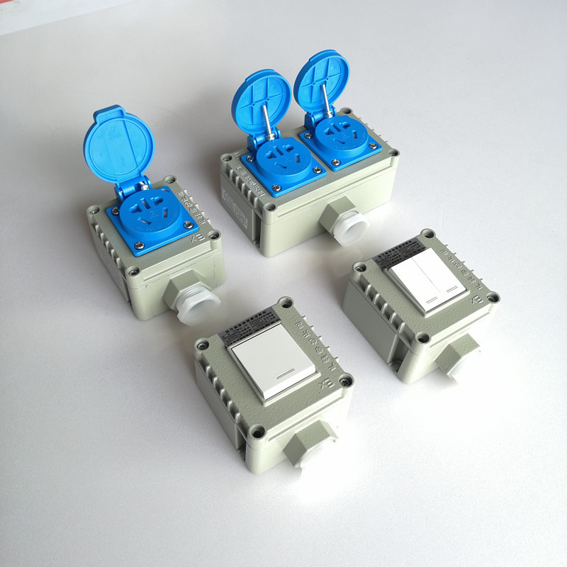 Explosion-proof Switch Socket220V Wall Five-Hole Socket Two-Position ...
