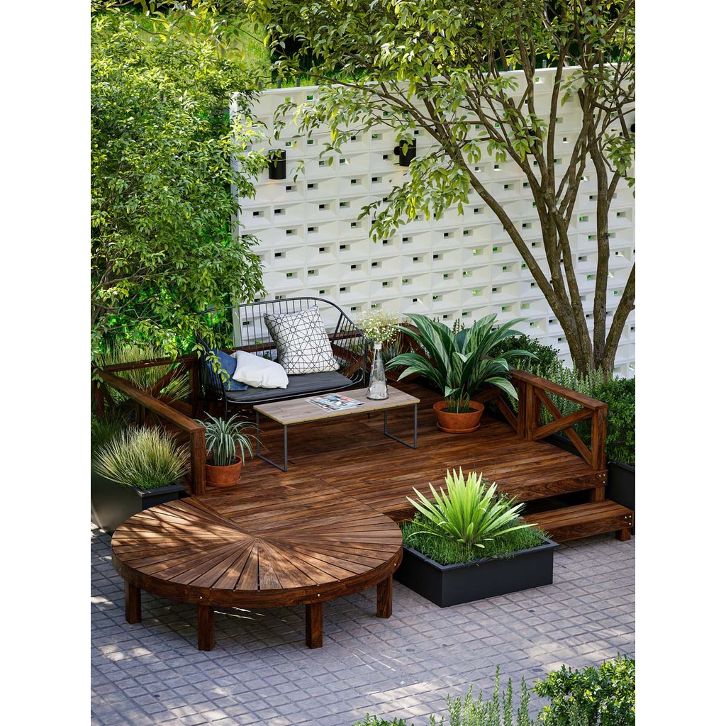Outdoor Anti-Corrosion Wood Flooring Balcony Terrace Self-Paving ...