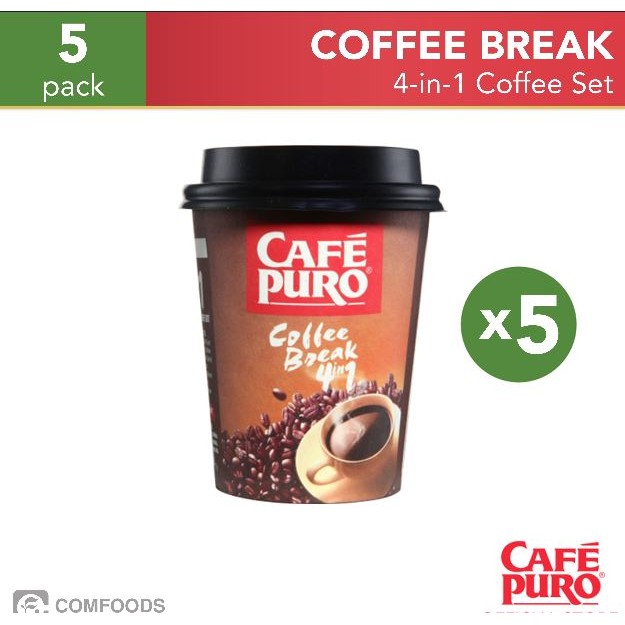 CAFE PURO 4-in-1 Coffee Break Coffee Set - Pack of 5 | Shopee Philippines
