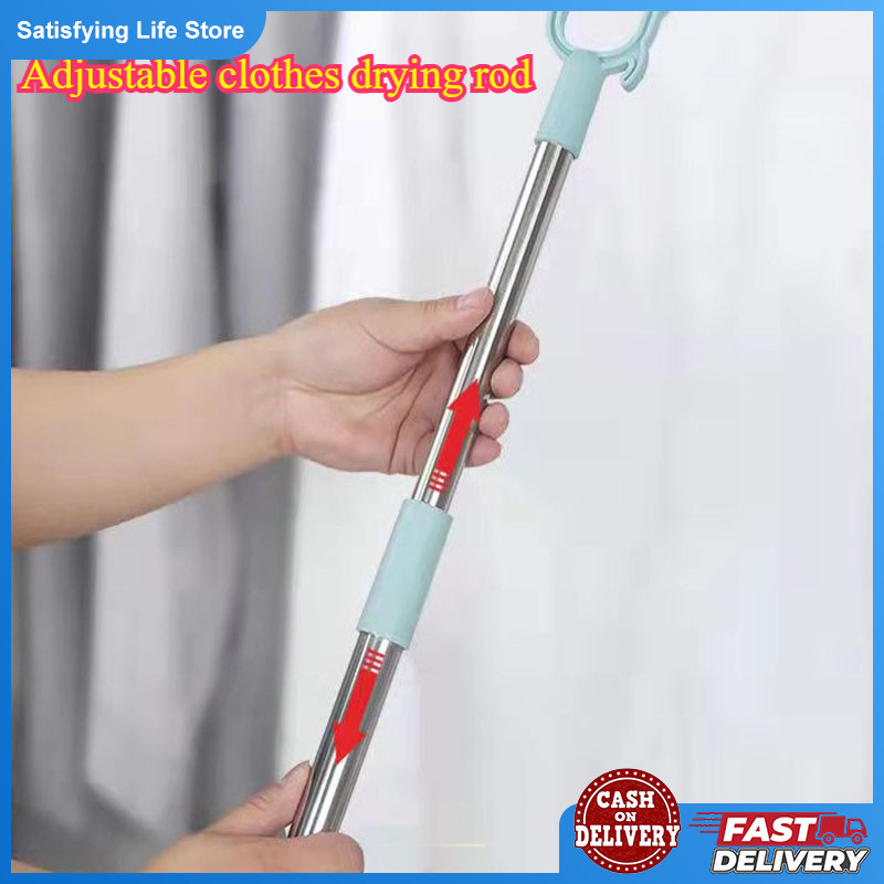 Balcony fork pole clothes hangers retractable pole Household Telescopic ...