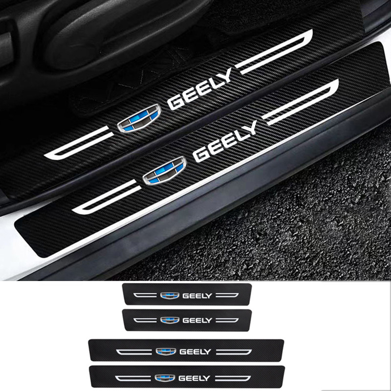 Car Door Sill Protective Stickers Carbon Fiber Trunk Bumper Strips for ...