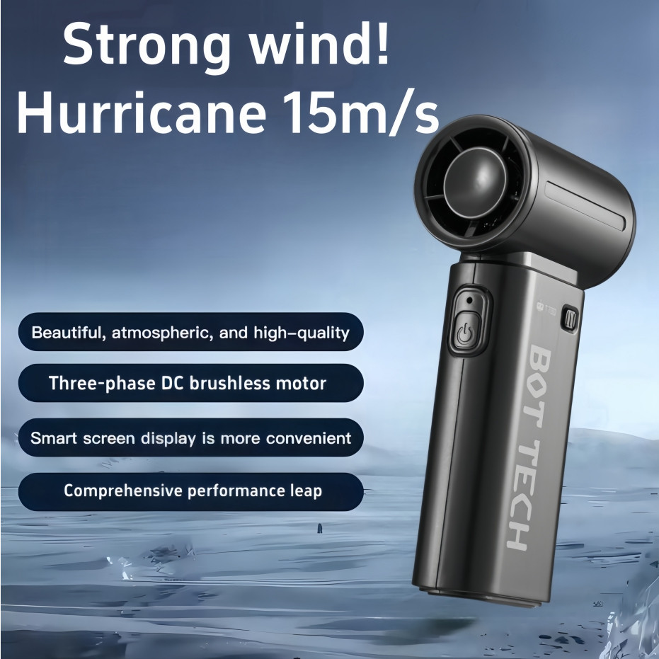 2025 New「Bot Tech」Handheld Fan Rechargeable USB Fans With 5 Gears ...