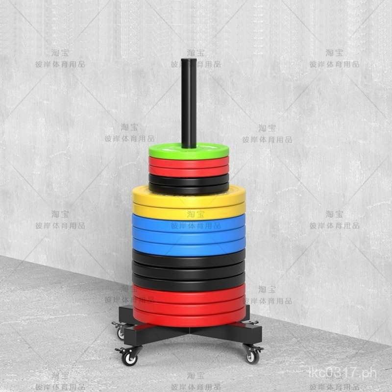 Upright Barbell Plate Movable Cart Large Hole Plate Home Storage Rack ...