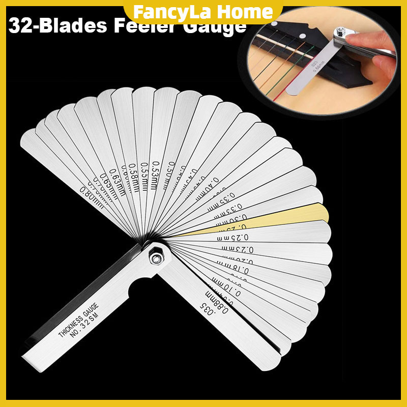 32 Blades Feeler Gauge Accuracy 0.04-0.88mm Thickness Gap Gauges Stainless Steel Feeler Metric ...