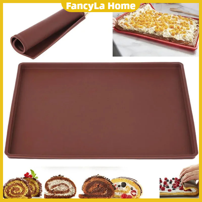 Silicone Jelly Roll Pan for Baking,30*25cm Swiss Roll Cake Mat,Bendable ...
