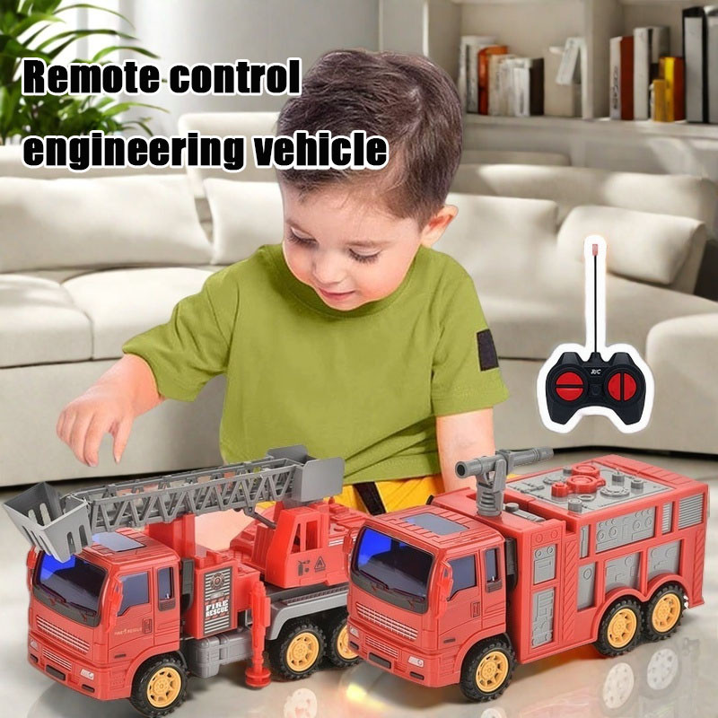 Aerial Ladder Fire Truck Battery Engineering Model Remote Control Car ...