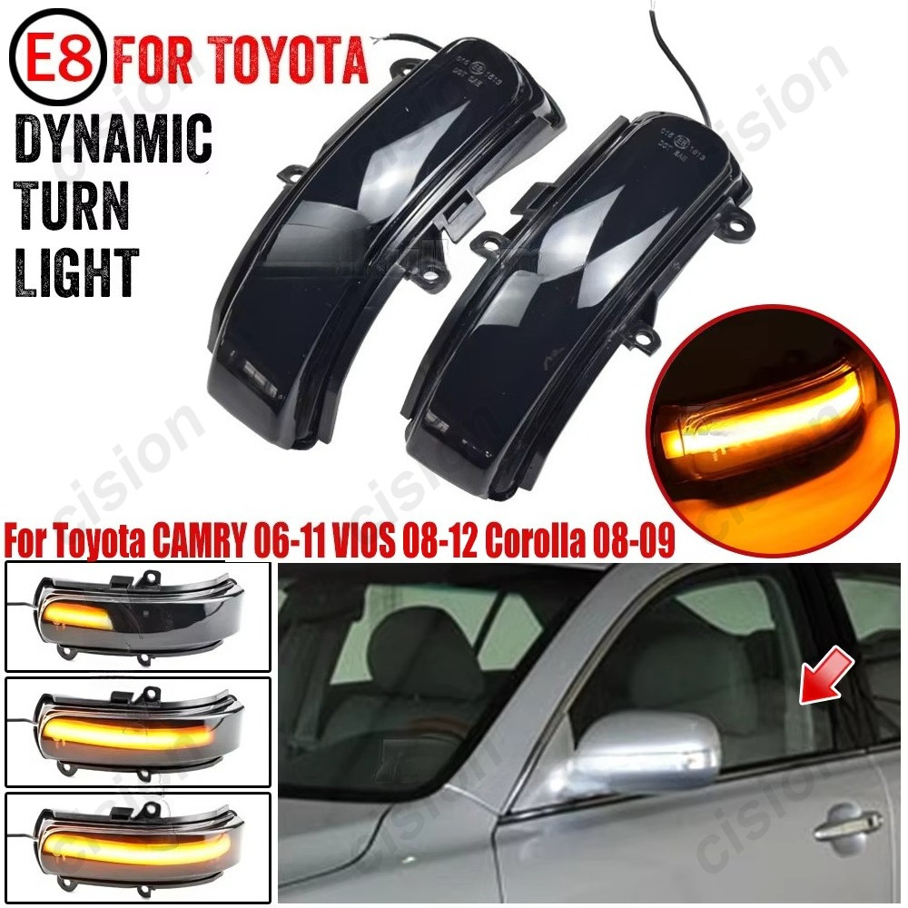 2PCS Yellow & Blue LED Dynamic Turn Signals Lights Side Rear View ...