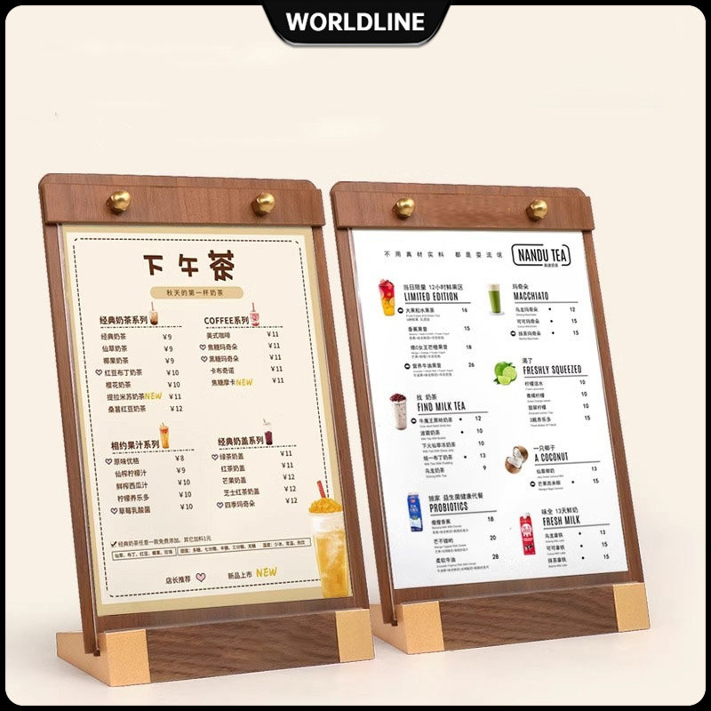 A4/A5 Wooden Display Stand Restaurant Menu Display Board Desktop ...