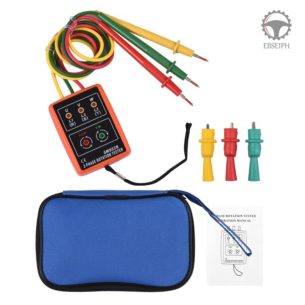 Ebsrph Phase Tester Portable 3 Phase Rotation Tester Phase-sequence ...