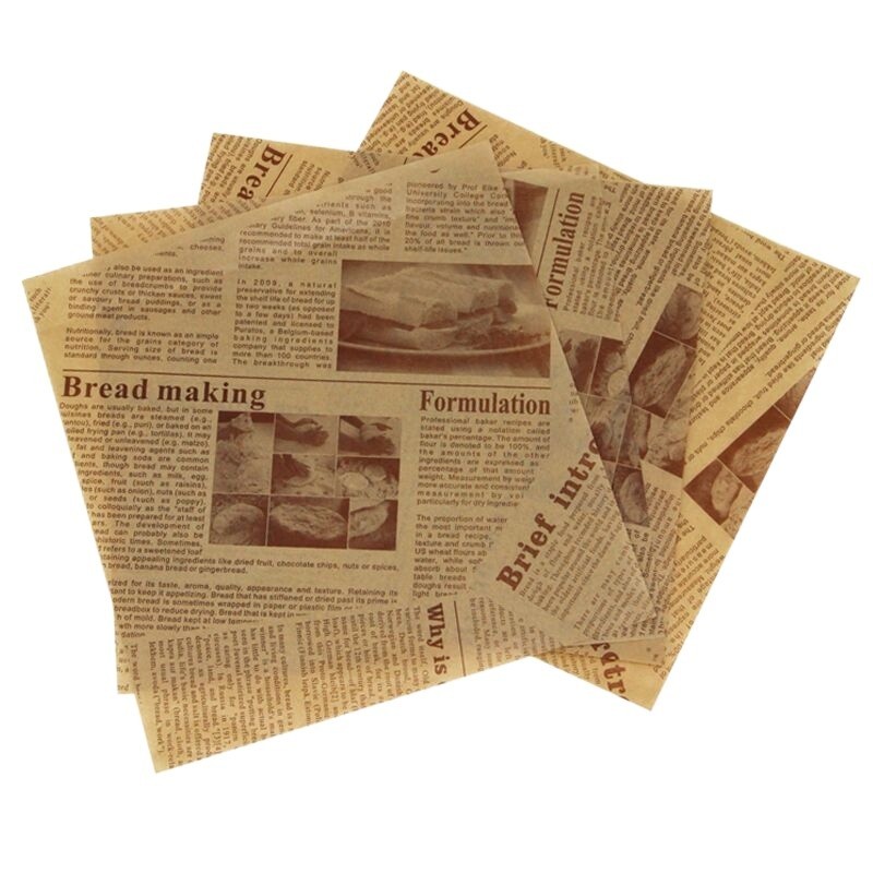Cowhide English Newspaper Fried Chicken Snack French Fries Basket Pizza ...