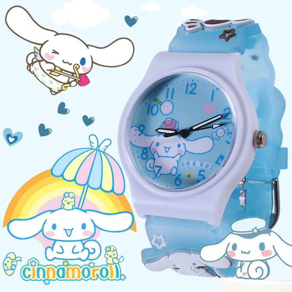 2pcs Set Sanrioed Kawaii Cinnamoroll Watch Bracelet Cartoon boy and ...